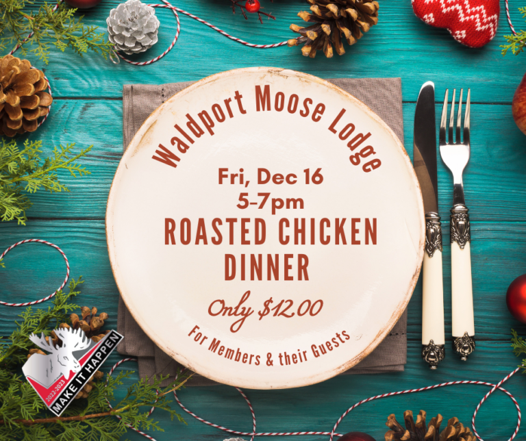 Friday Dec 16th Special Dinner Menu | Waldport Moose Lodge
